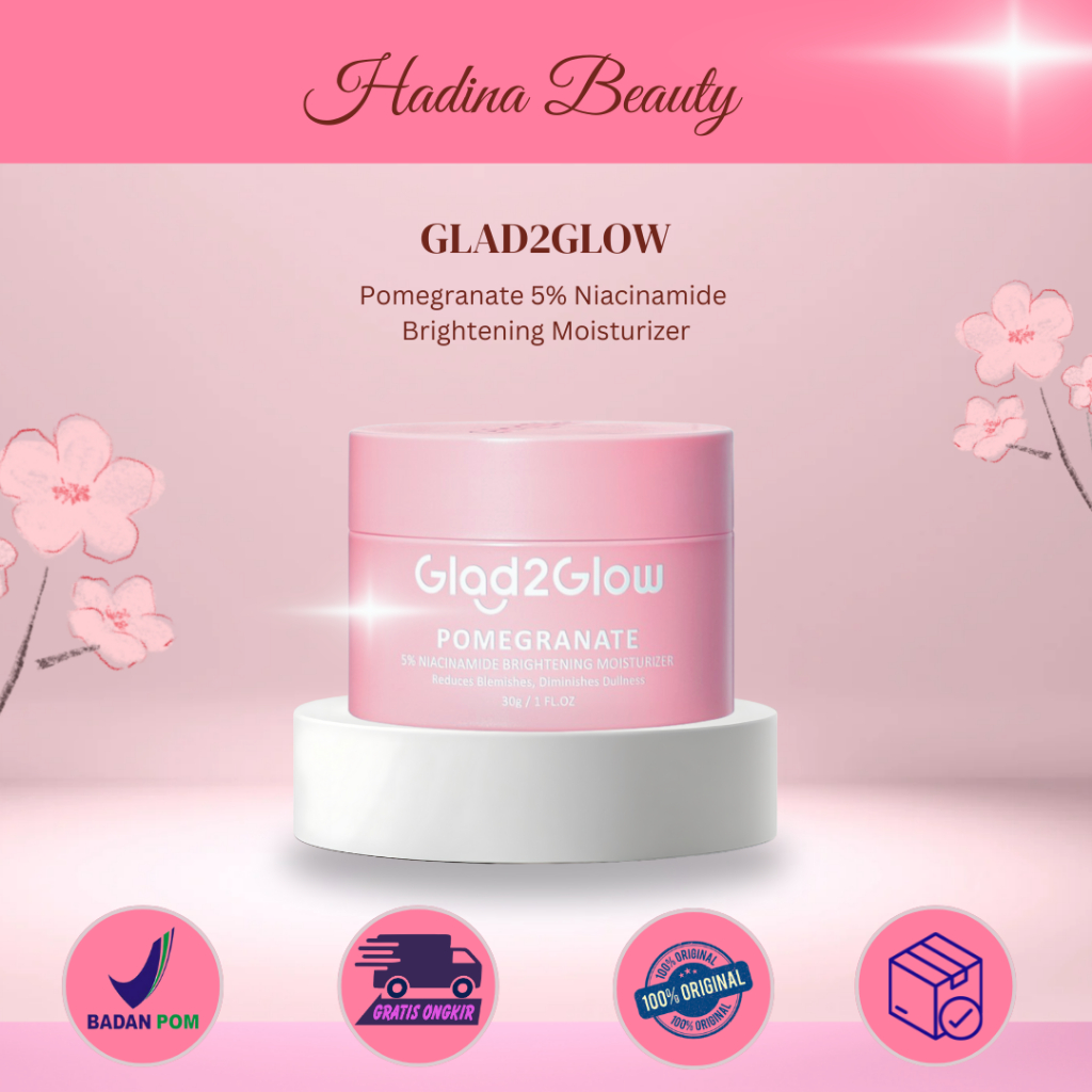 Jual HADINA - Glad2glow Pomegranate Niacinamide Moisturizer pelembab ...