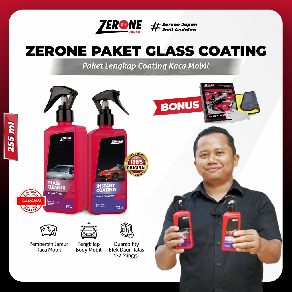 Jual Pembersih Jamur Kaca Mobil Instan Coating Zerone Japan Paket Glass ...