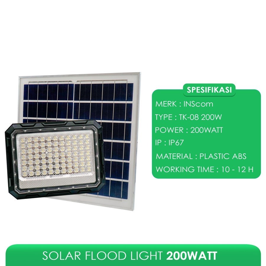 Jual LAMPU SOROT LED 200 WATT PANEL SURYA SOLAR CELL FLOOD LIGHT MERK ...