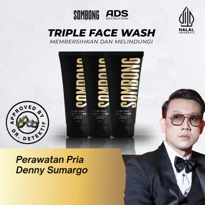 Jual [TRIPLE] SOMBONG 5-in-1 Face Wash with Coffee & Ginseng Sabun ...