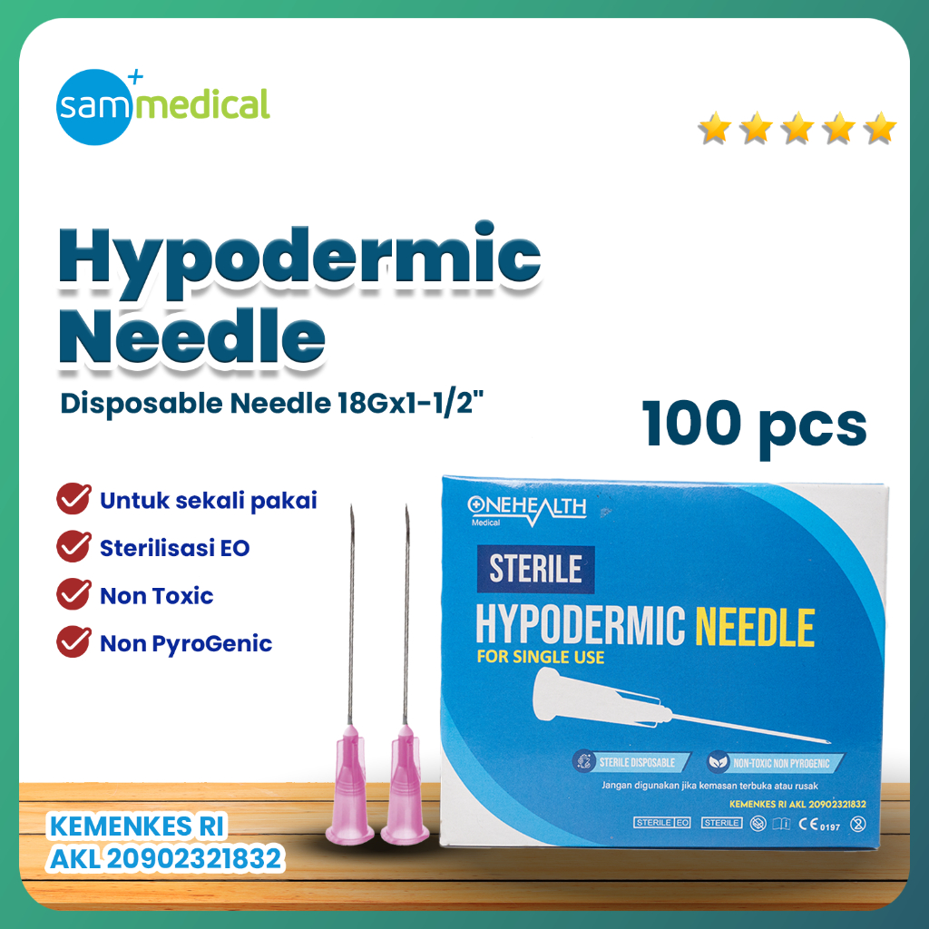 Jual Onehealth Disposable Needle / Hypodermic Needle Sterile / Jarum Steril / Kepala Jarum @ Box ...