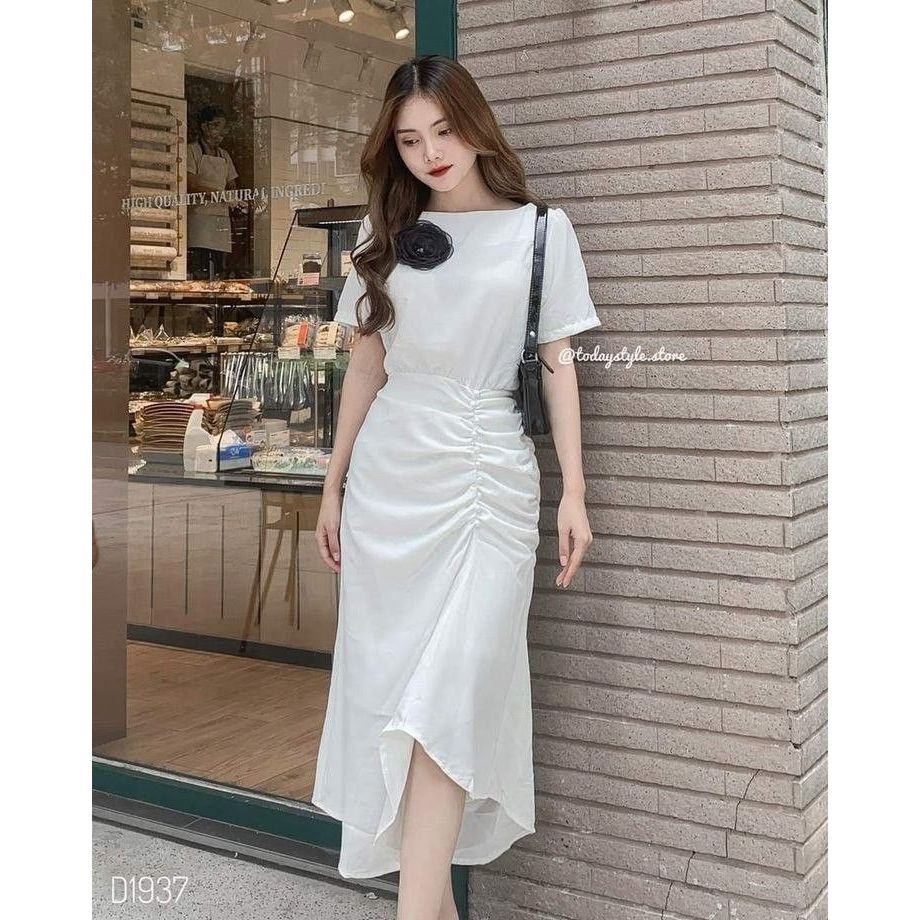 Jual Midi Dress Serut Falia Korean Style Gaun Pesta Casual Elegan ...