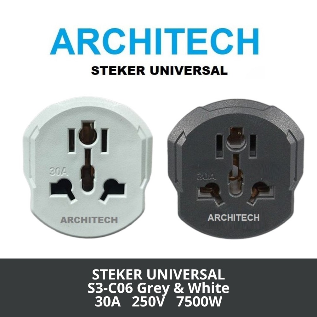 Jual ARCHITECH STEKER MULTI COUNTRY ADAPTOR UNIVERSAL / STEKER TRAVEL ...