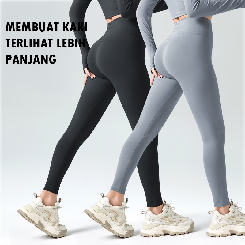 Jual Celana Legging Olahraga Wanita Highwaist Panjang Yoga Gym Lari ...