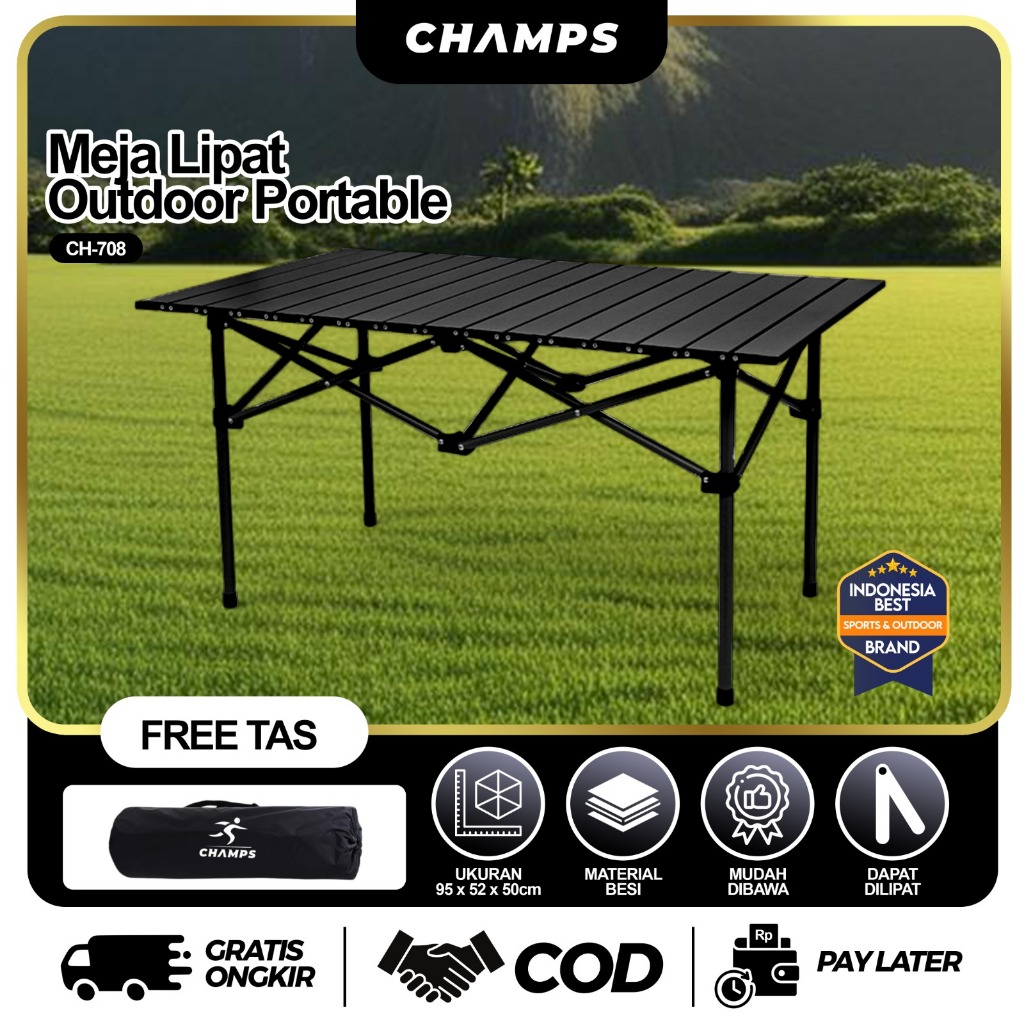 Jual CHAMPS Meja Lipat Murah – Meja Portable Ringan & Kuat untuk ...