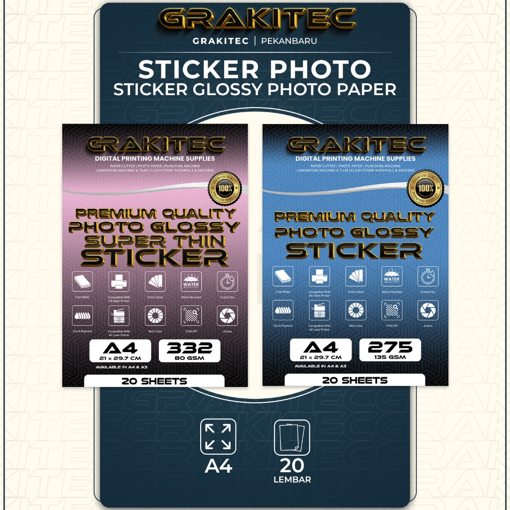 Jual Sticker Glossy Photo Paper F4 A4 - Glossy Photo Sticker Paper Isi ...