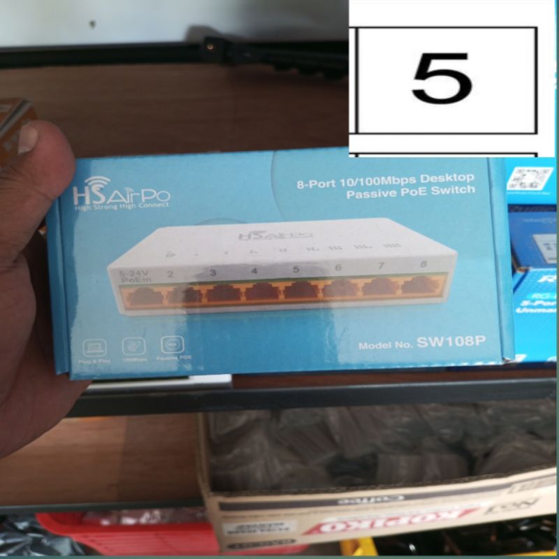 Jual 8-port 10/100Mbps Destop passive poE switch | Shopee Indonesia