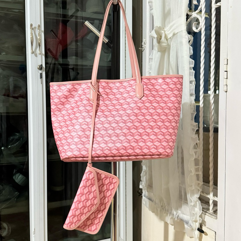 Jual Christy Ng - Russo Large Monogram Tote Bag (Pink) | Shopee Indonesia
