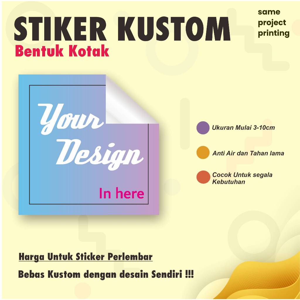 Jual Cetak Stiker Kotak Kustom / Stikcker Label / Sticker Logo Usaha ...