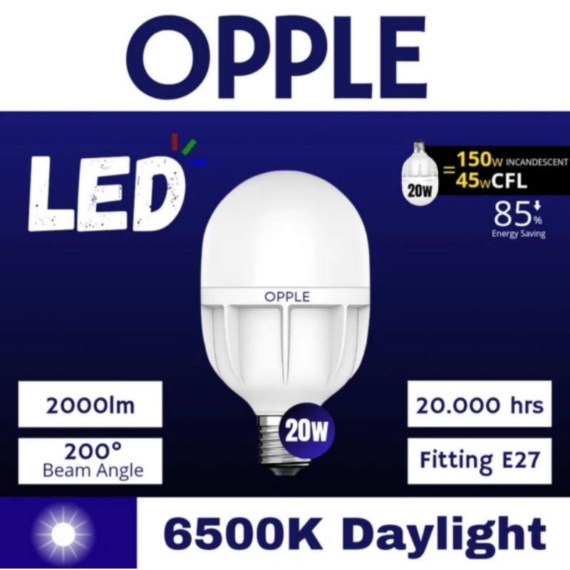 Jual Lampu Led Opple 20W 30W 40W 50W Bergaransi 1 Tahun | Shopee Indonesia