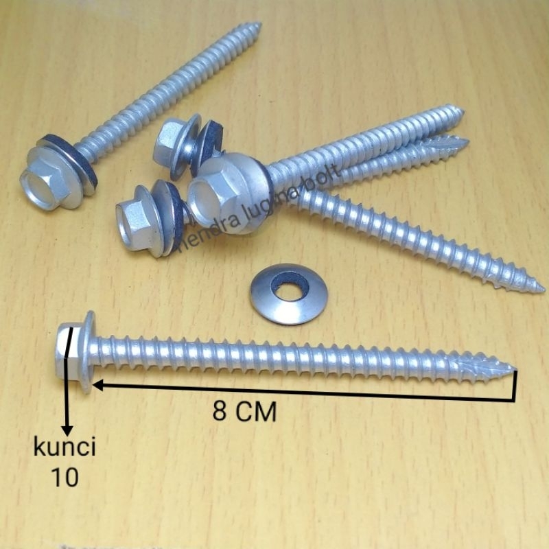 Jual skrup roping #15 x80 kunci 10 galvanis hotdip anti karat rofing ...