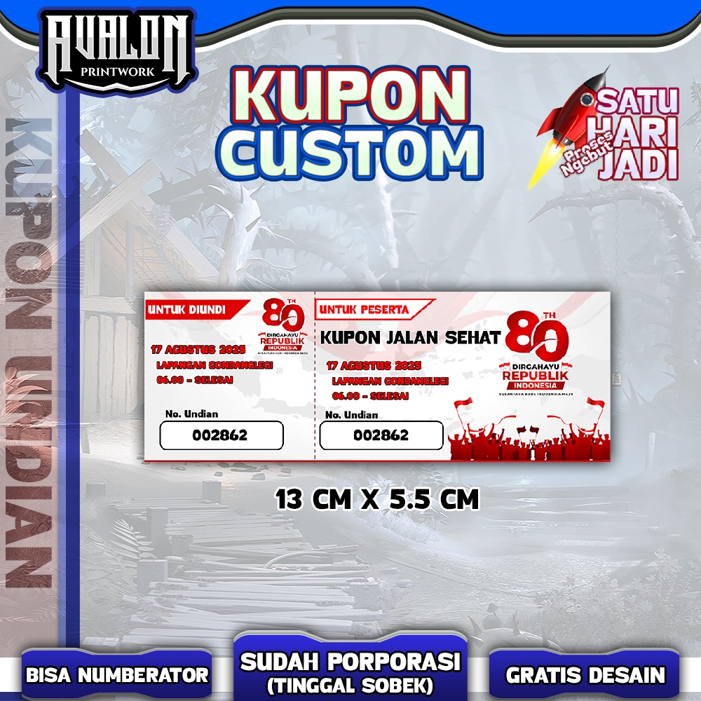 Jual Cetak Kupon Undian Custom / Kupon Jalan Sehat | Shopee Indonesia