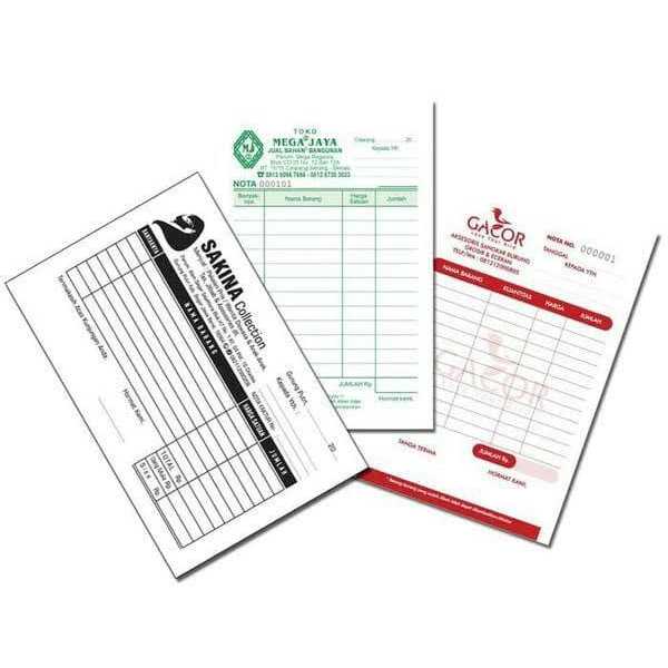Jual Cetak Nota Custom Nota Bon Nama Perusahaan Toko Sendiri Ukuran 1/4 ...