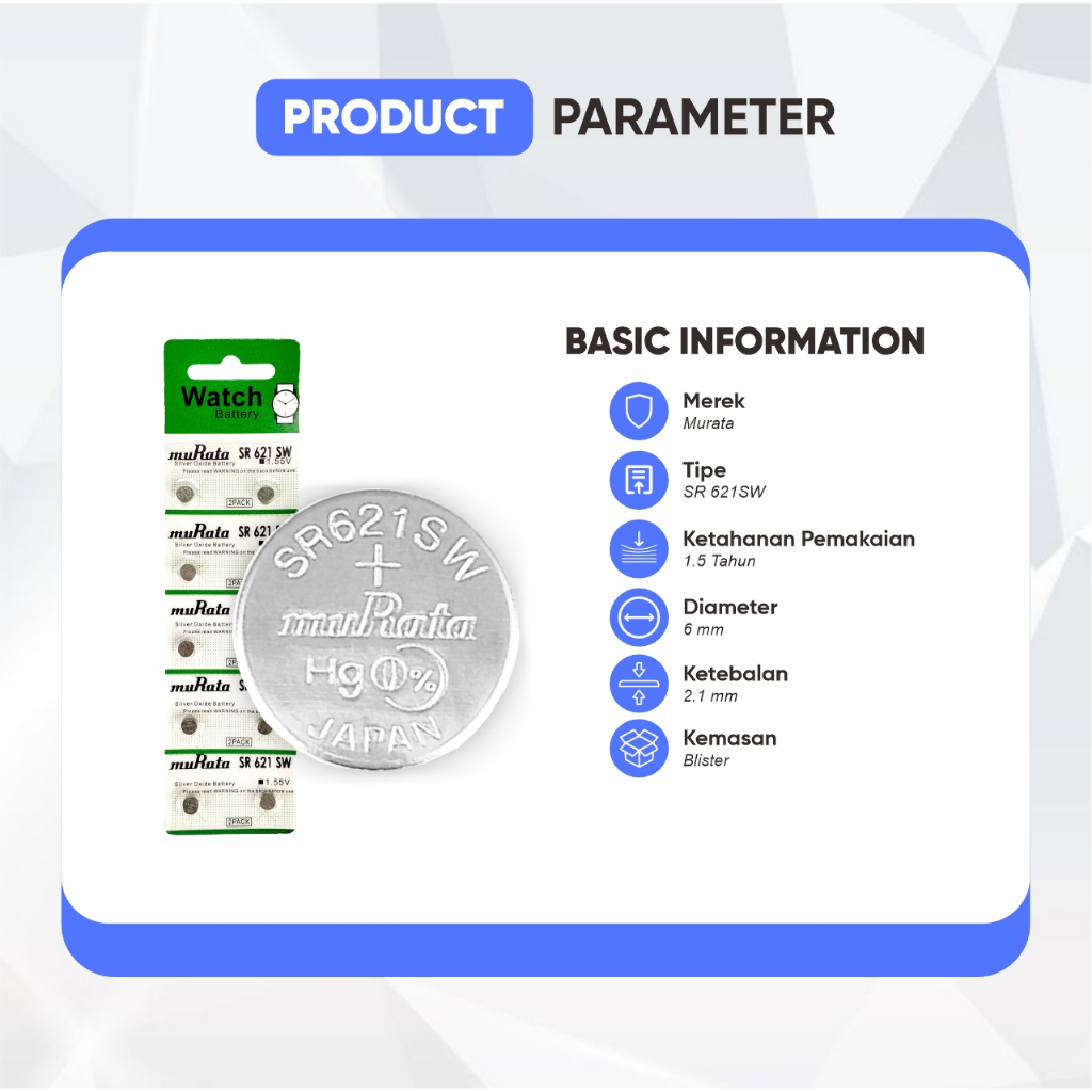 Jual Murata Baterai SR621SW Batrei Battery Jam Tangan | Shopee Indonesia