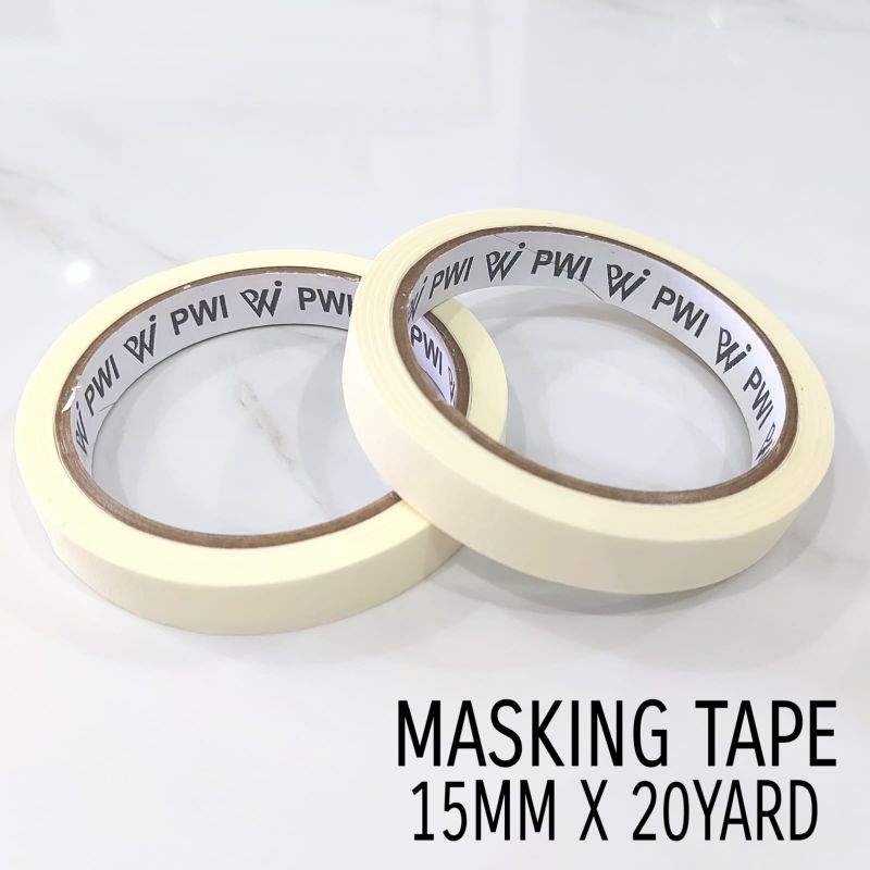 Jual Masking Tape Cream 15mm x 20yard PWI / Isolasi Kertas | Shopee ...