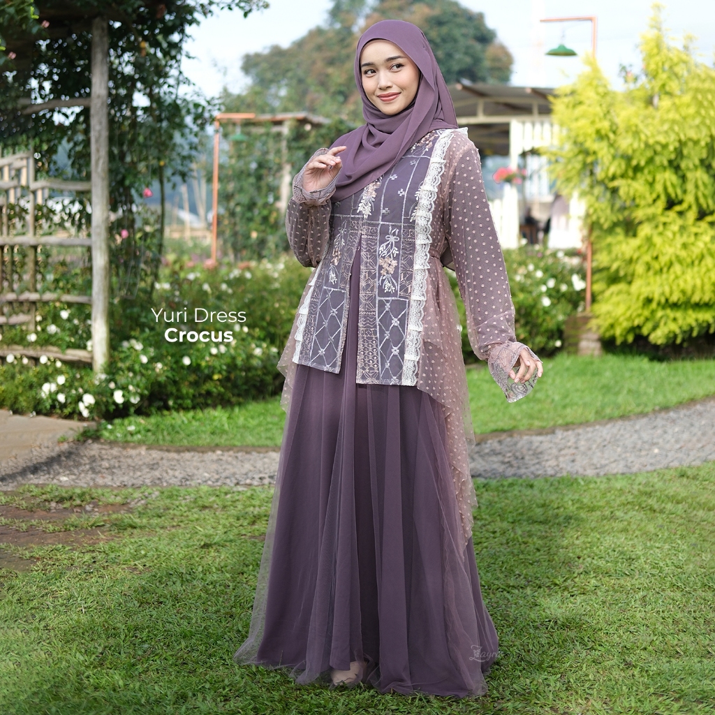 Jual ZAYRA HIJAB | YURI | Gamis Wanita Brokat Kondangan Lebaran Jumbo Mewah Elegan Premium ...
