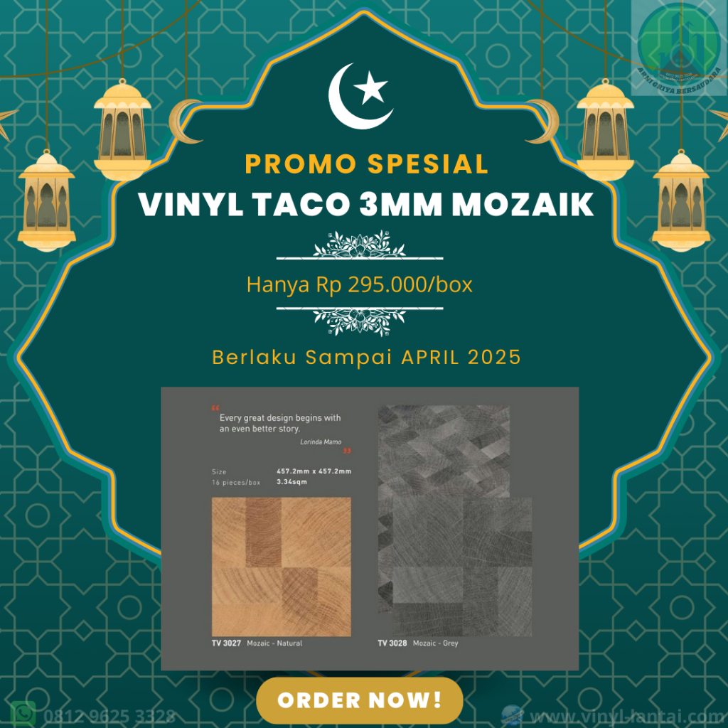 Jual Promo Lebaran Taco 3mm | Motif Mozaik | Sampai Akhir April 2025 ...