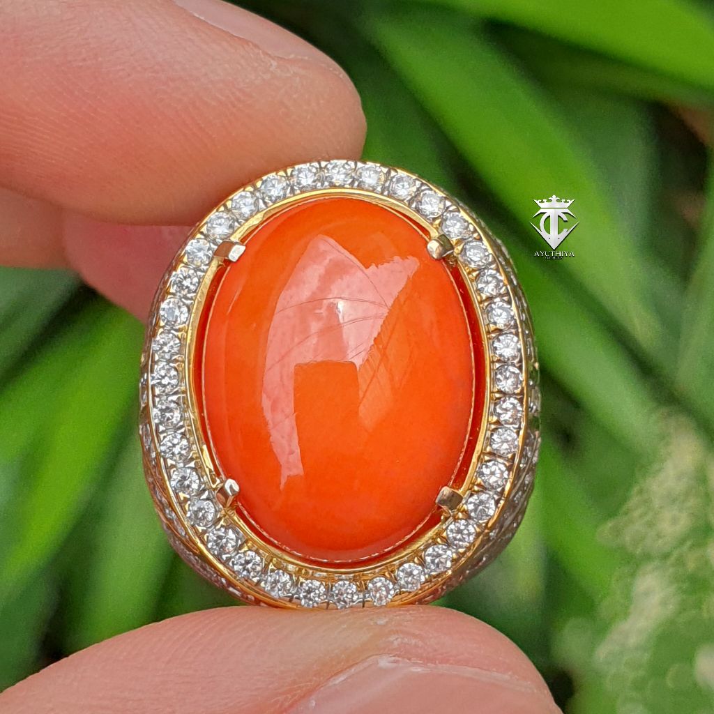 Jual Batu Mulia Natural RED Coral Marjan Jumbo Asli NTE 12.73 Ct SKYLab ...