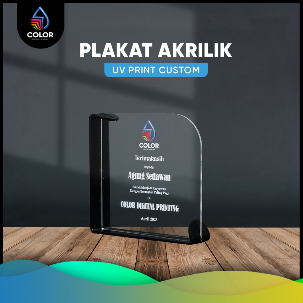 Jual Plakat Akrilik UV Print Model Square – Piagam Penghargaan / Hadiah ...
