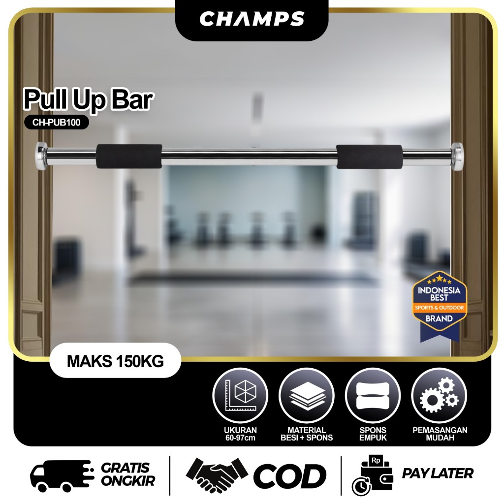 Jual Pull Up Bar / Chin Up / Iron Gym / Alat Fitness Doorway Door Bar ...