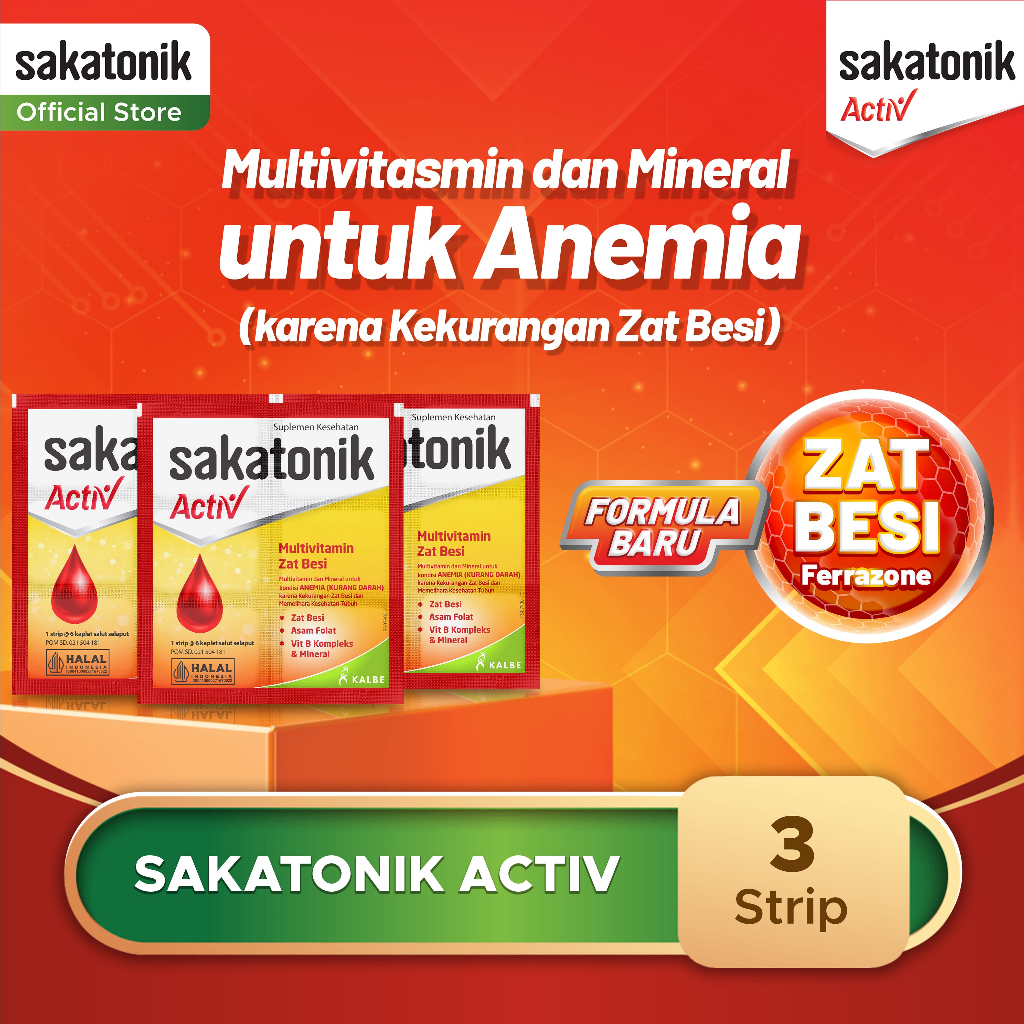 Jual Sakatonik Activ 3 Strip - Multivitamin Penambah Darah | Shopee ...