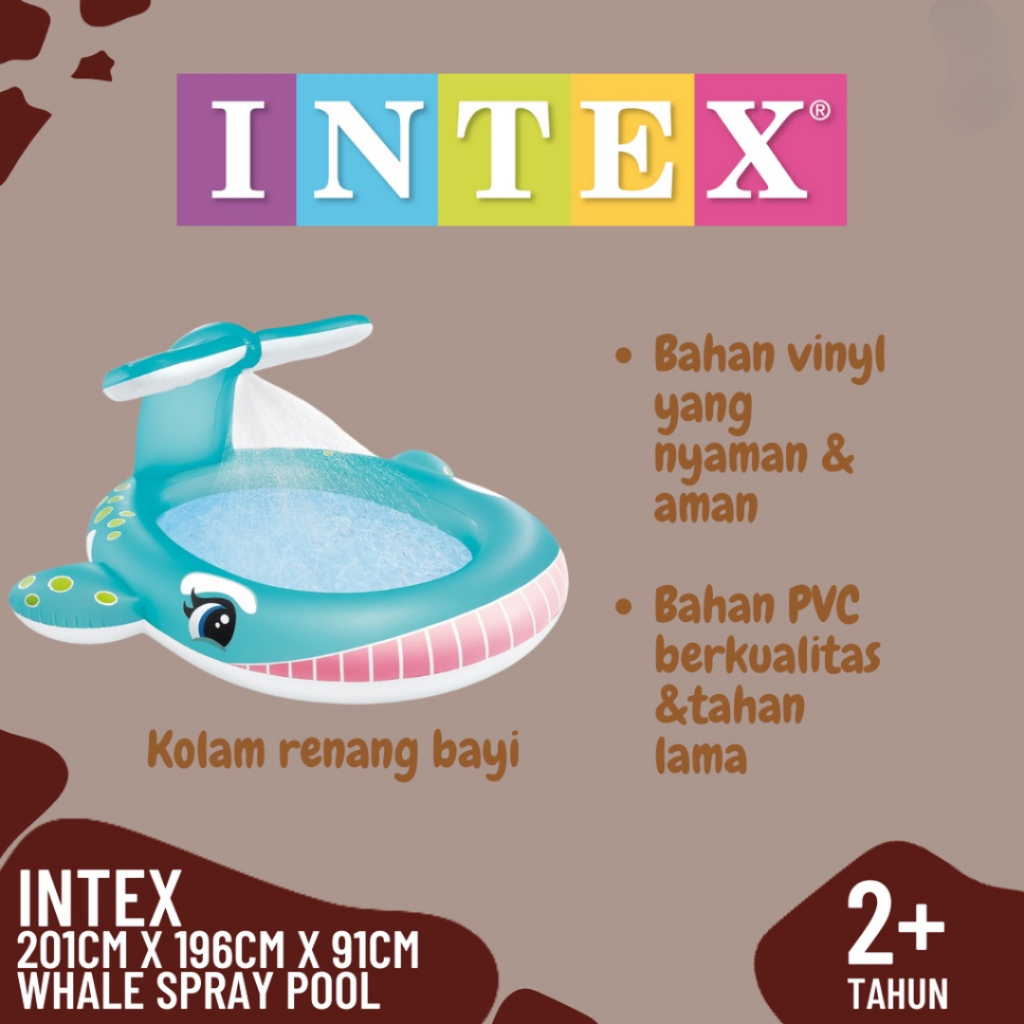 Jual INTEX 57440 Whale Spray Pool - Kolam Renang Anak | Shopee Indonesia