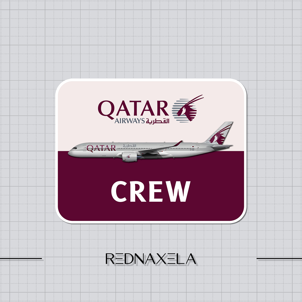 Jual Stiker Vinyl Qatar Airways Card Model Crew Sign Sticker | Shopee ...