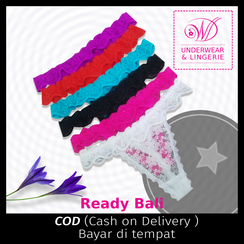 Jual CG09 - celana dalam model Gstring G string G-string T-back Thong bahan lace brukat motif ...