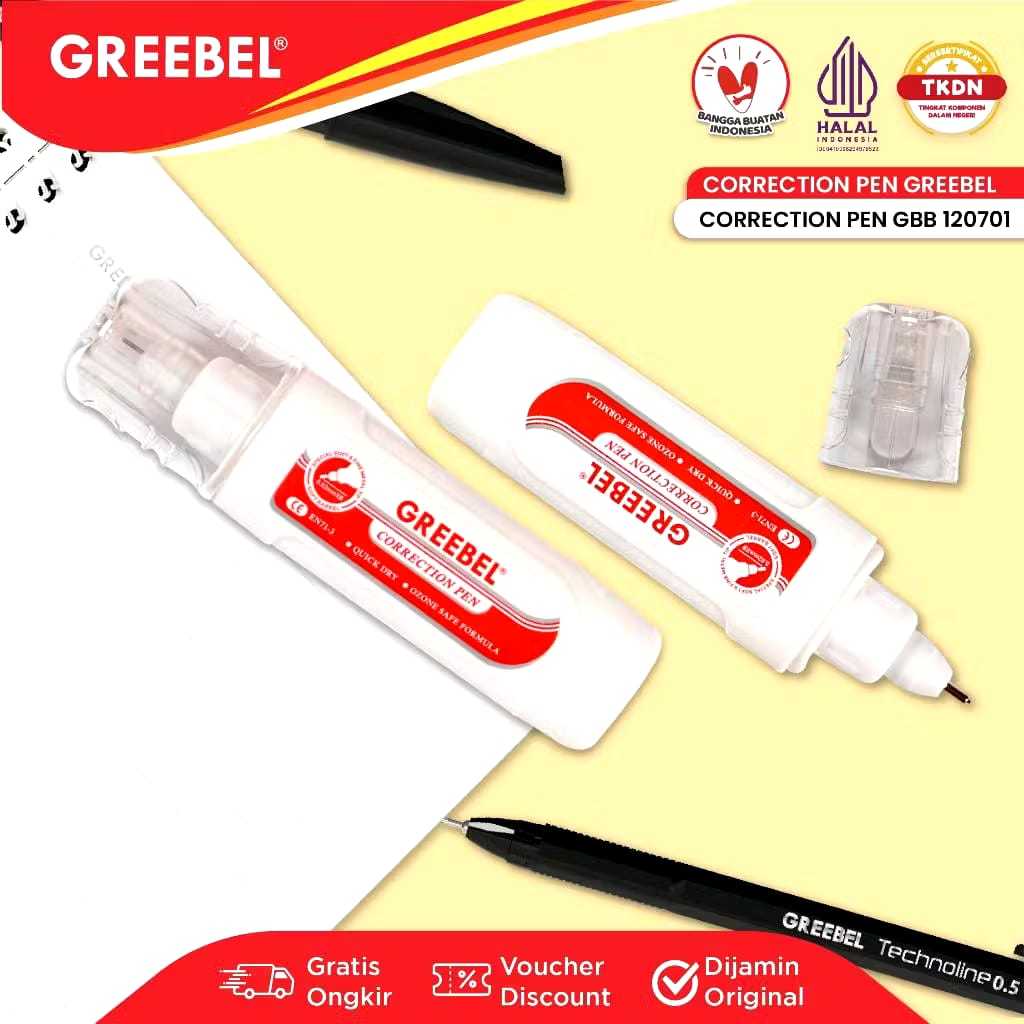 Jual Tip Ex Correction Pen Greebel GBC 120701 Tipe X / Tipe X | Shopee ...