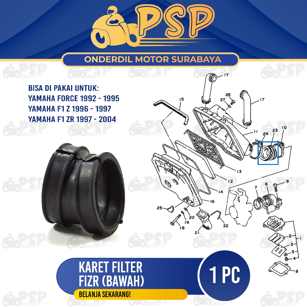 Jual Karet Filter Force 1 Bawah - Saringan Udara Hawa CVT Join Joint ...