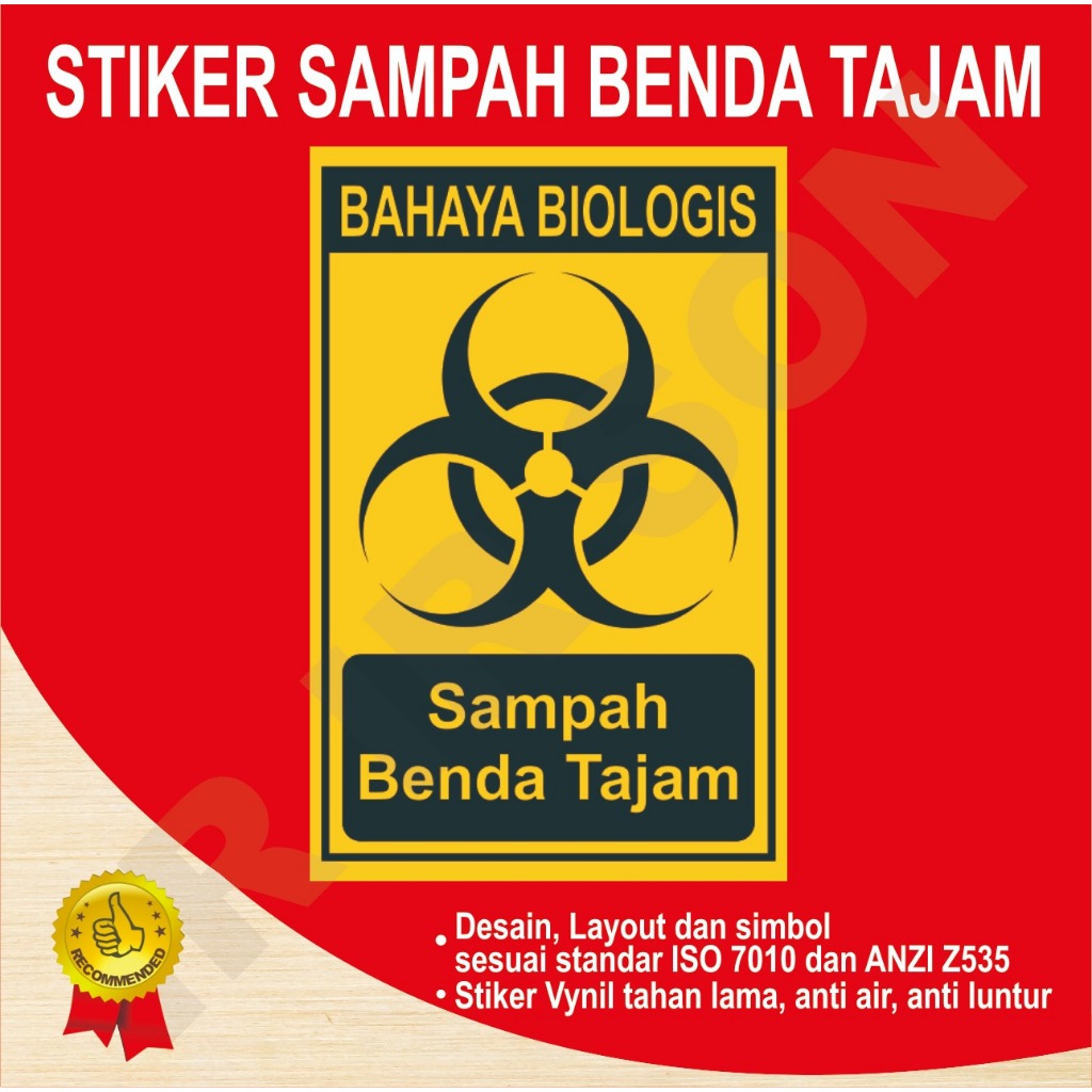 Jual STIKER SAMPAH BENDA TAJAM SAFETY SIGN K3 ISO ANSI | Shopee Indonesia