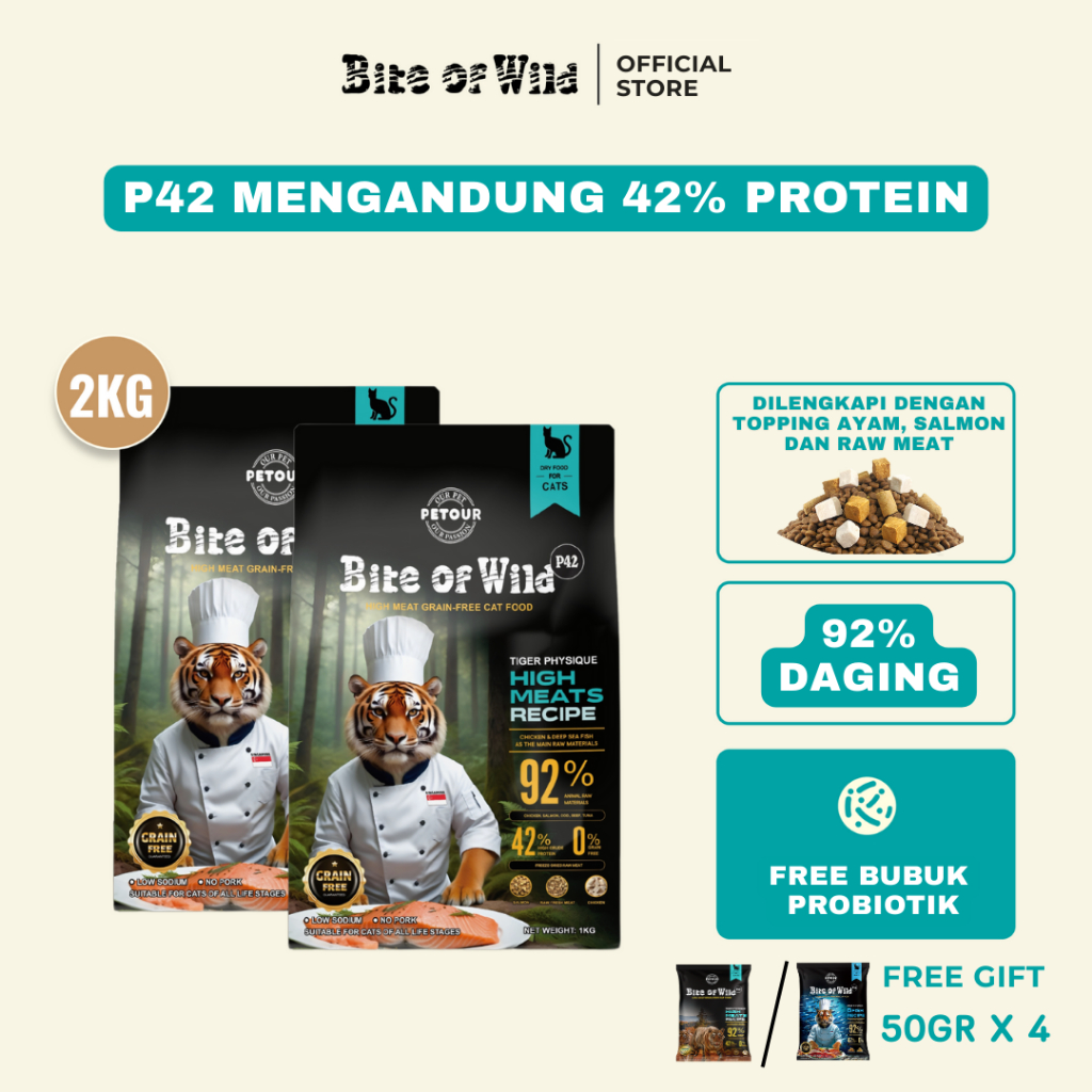 Jual Bite Of Wild - Makanan Kucing Kering Catfood P42 Premium Grain ...