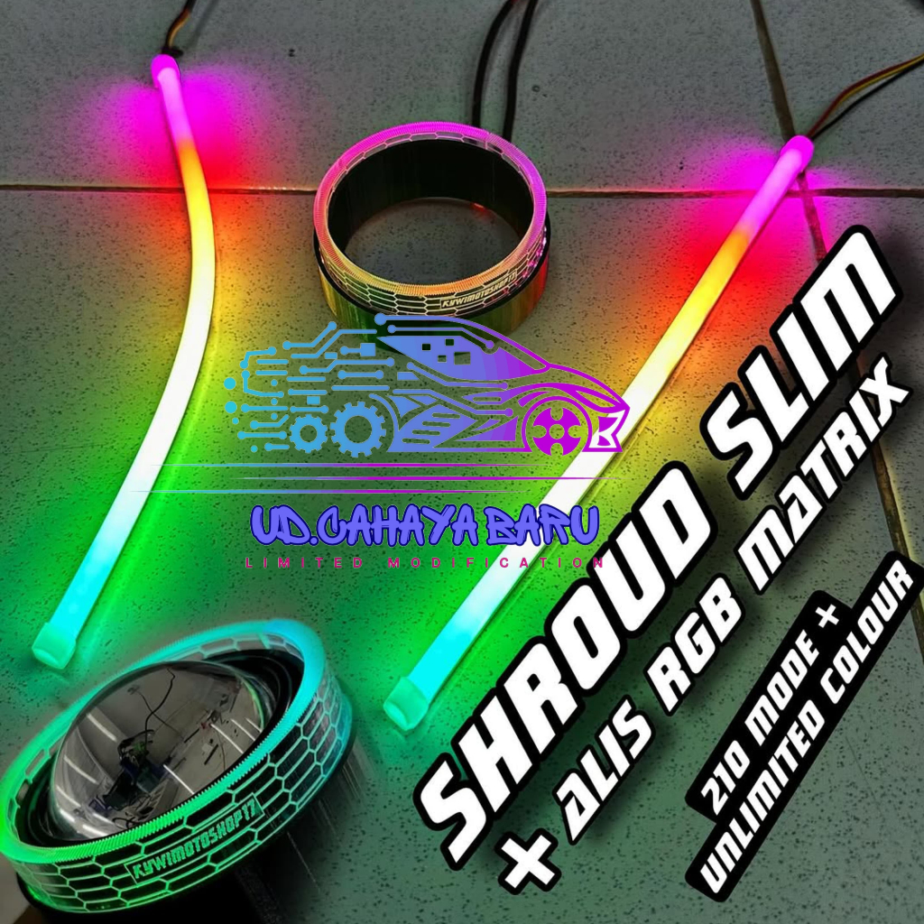 Jual Paket Shroud Slim+Alis RGB Matrix Biled 2.5 Inch Universal Setting ...