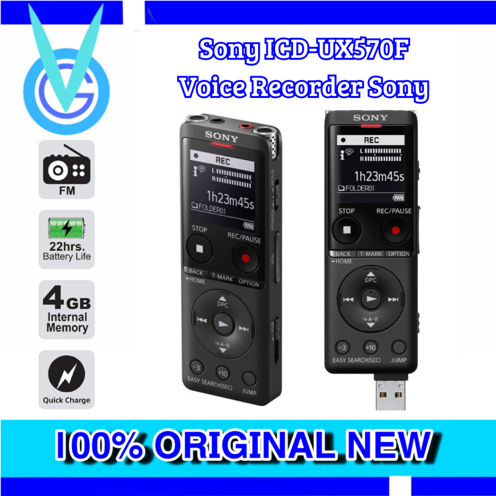 Jual Sony ICD-UX570F Voice Recorder / Sony Voice Recorder UX 570 F ...