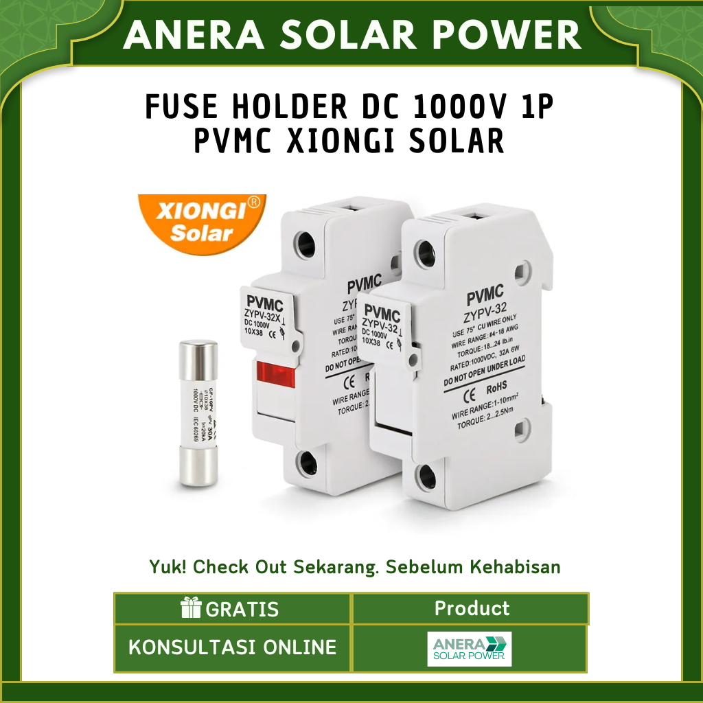 Jual Fuse Holder DC 1000V Solar PV Sekering Panel Surya Photovoltaic ...