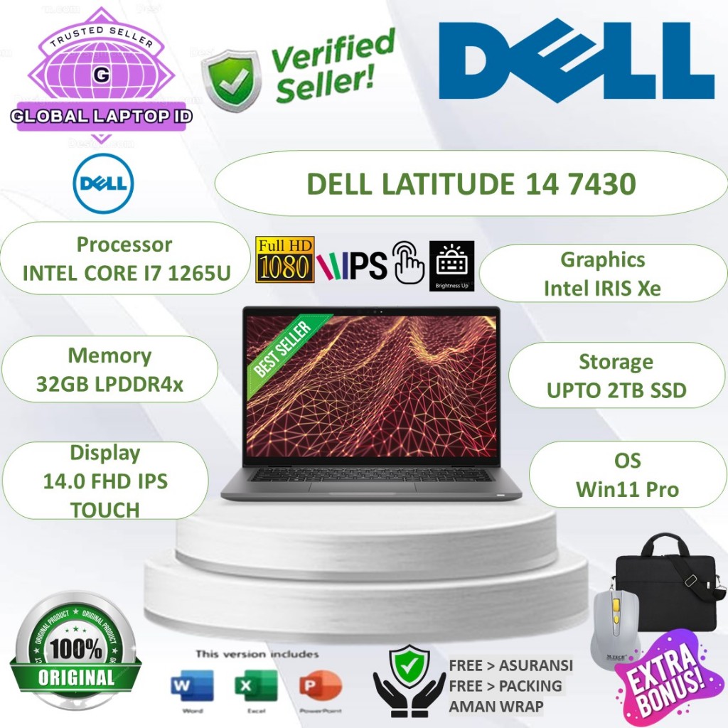 Jual Laptop Touchscreen Dell Latitude 14 7430 Intel Core i7 1265U RAM ...