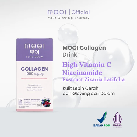 Jual Mooi Pure Glow - Collagen Drink with Zizania Latifolia Extract - Minuman Kolagen ...