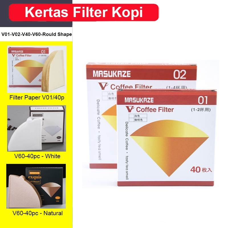 Jual Kertas Filter Kopi V01 V02 Kertas Filter Kopi Bundar 60mm Kertas ...