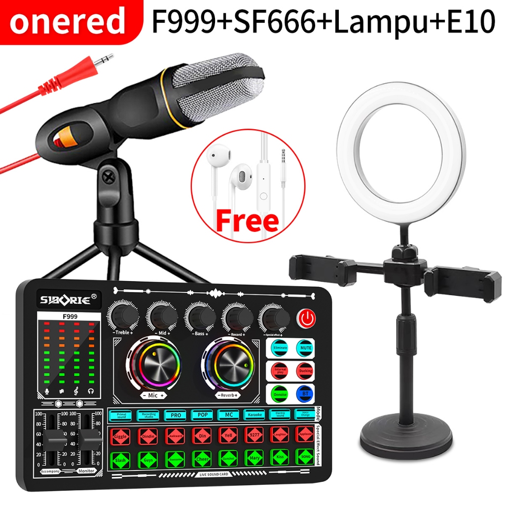 Jual Onered F999 Sound Card Mixer Bluetooth Audio USB External ...