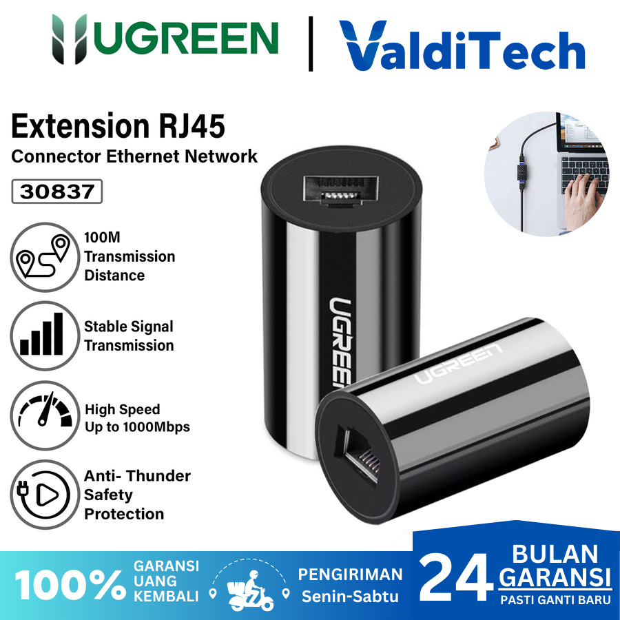 Jual UGREEN Konektor Kabel LAN Ethernet Extender RJ45 Anti Thunder ...