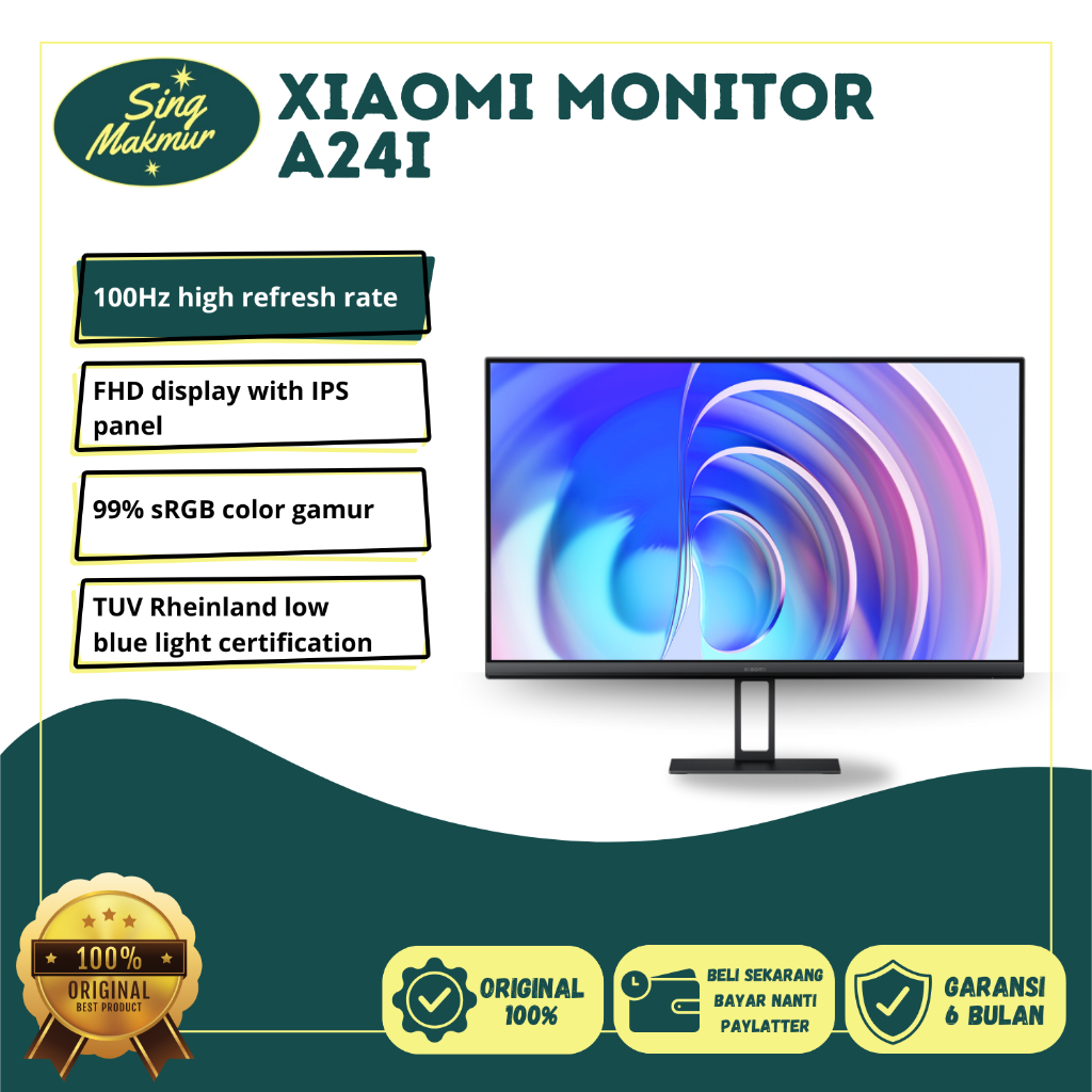 Jual Xiaomi Monitor A24i | 100Hz high refresh rate | 99% sRGB color gamut | FHD Display with IPS ...