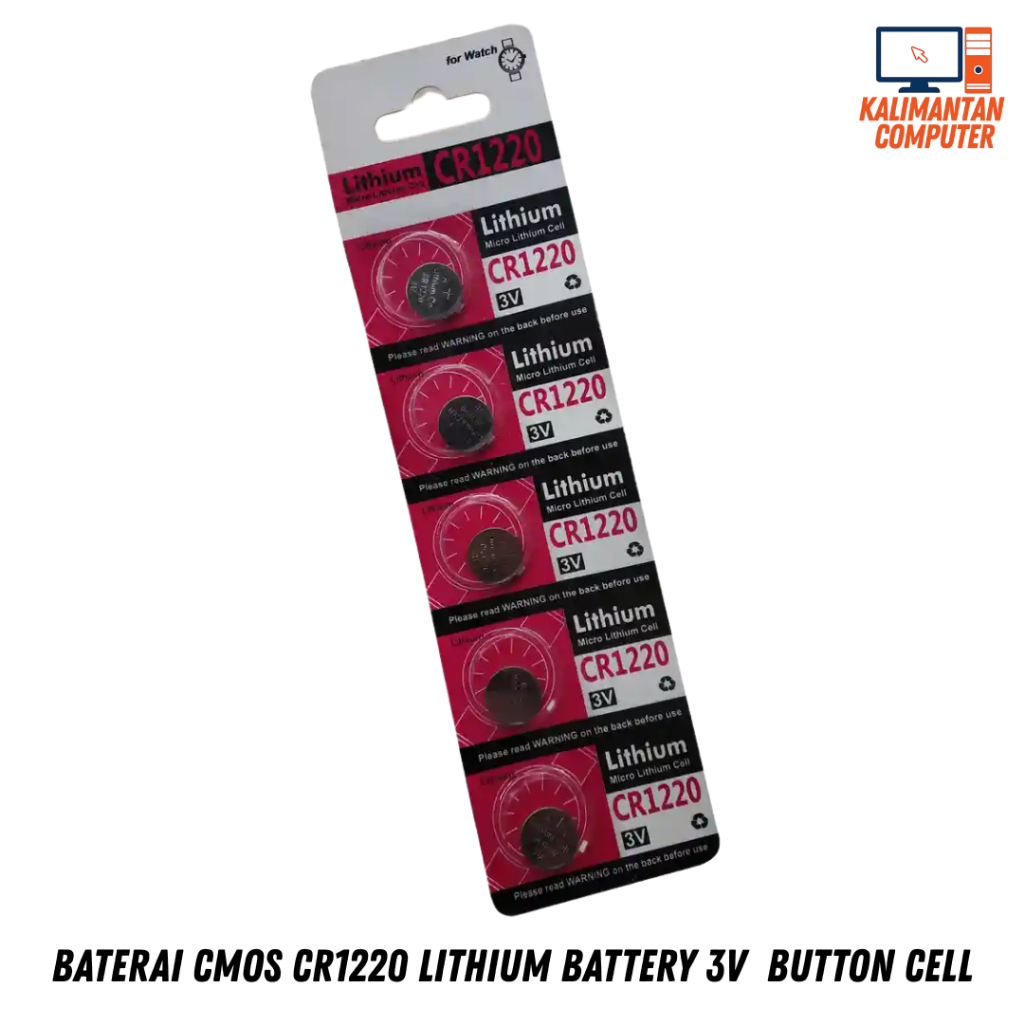 Jual Baterai CMOS CR1220 Lithium Battery 3V Button Cell | Shopee Indonesia