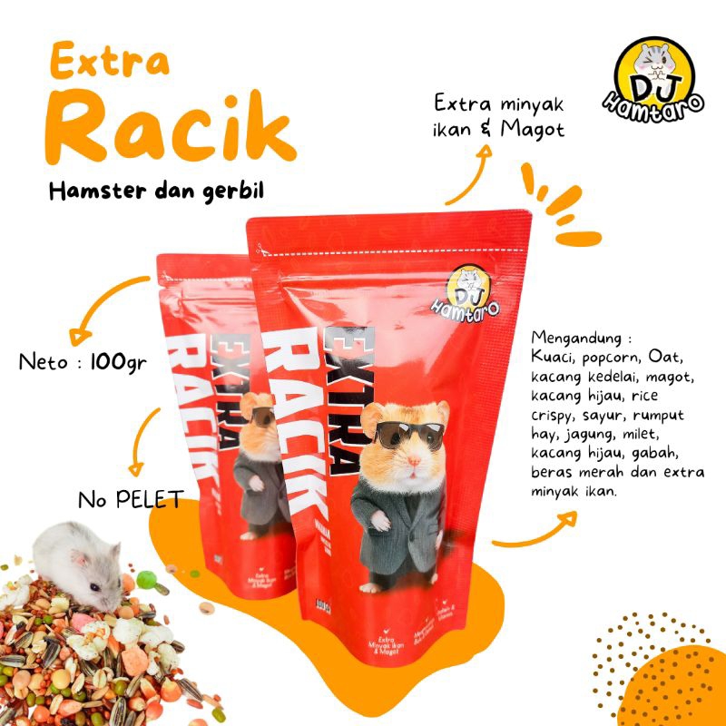 Jual EXTRA RACIK || MAKANAN HAMSTER DAN GERBIL || 100GR | Shopee Indonesia