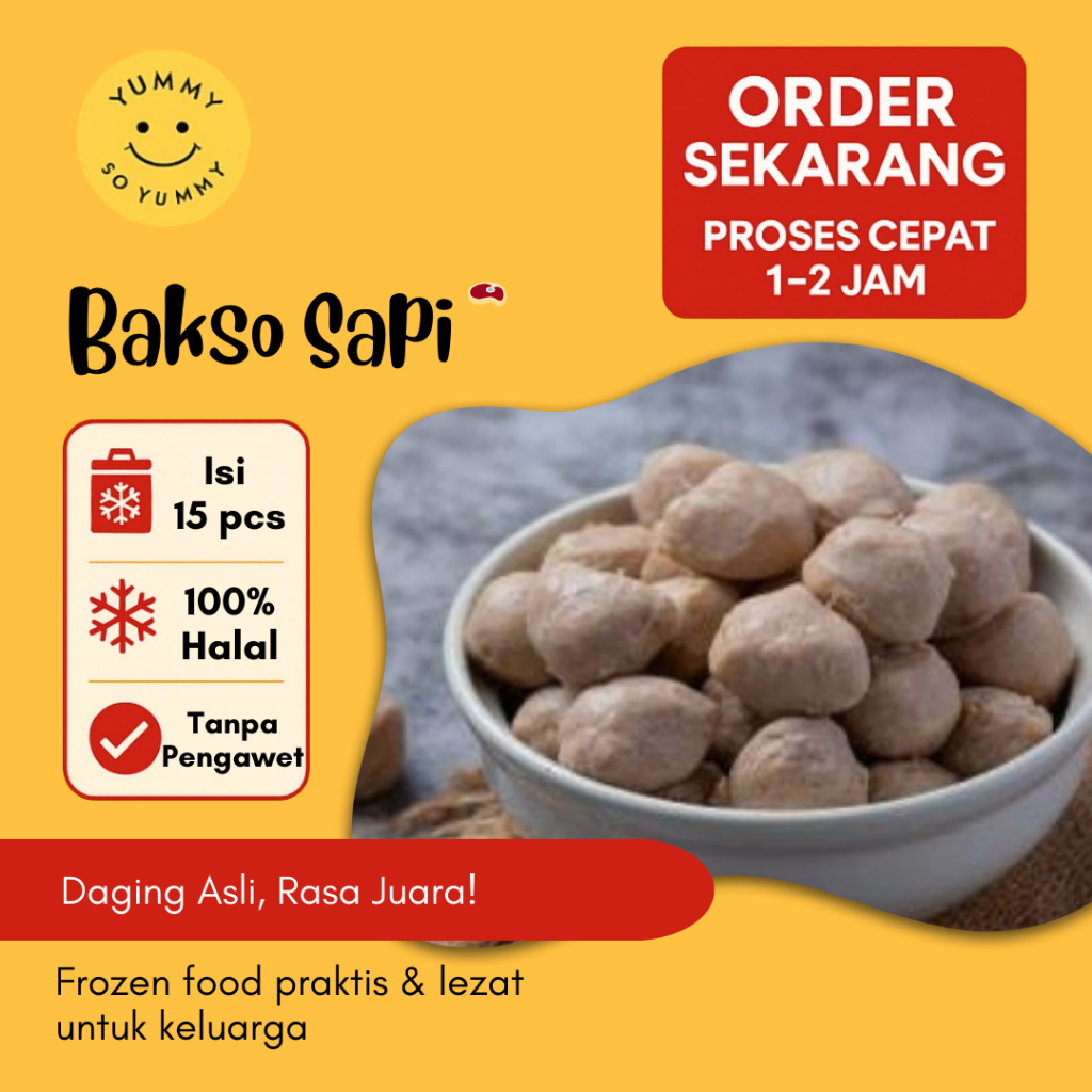 Jual Makanan Beku Frozen Homemade Bakso Sapi Baso Halus Premium ...