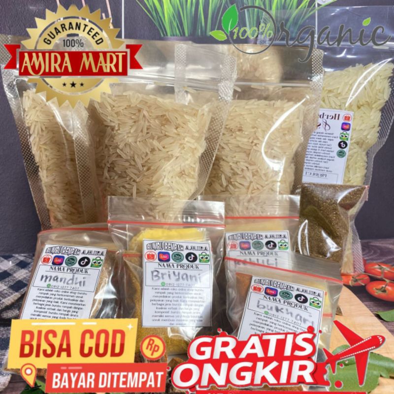 Jual Beras Basmati 1kg + Bumbu kebuli free rempah campur | Shopee Indonesia