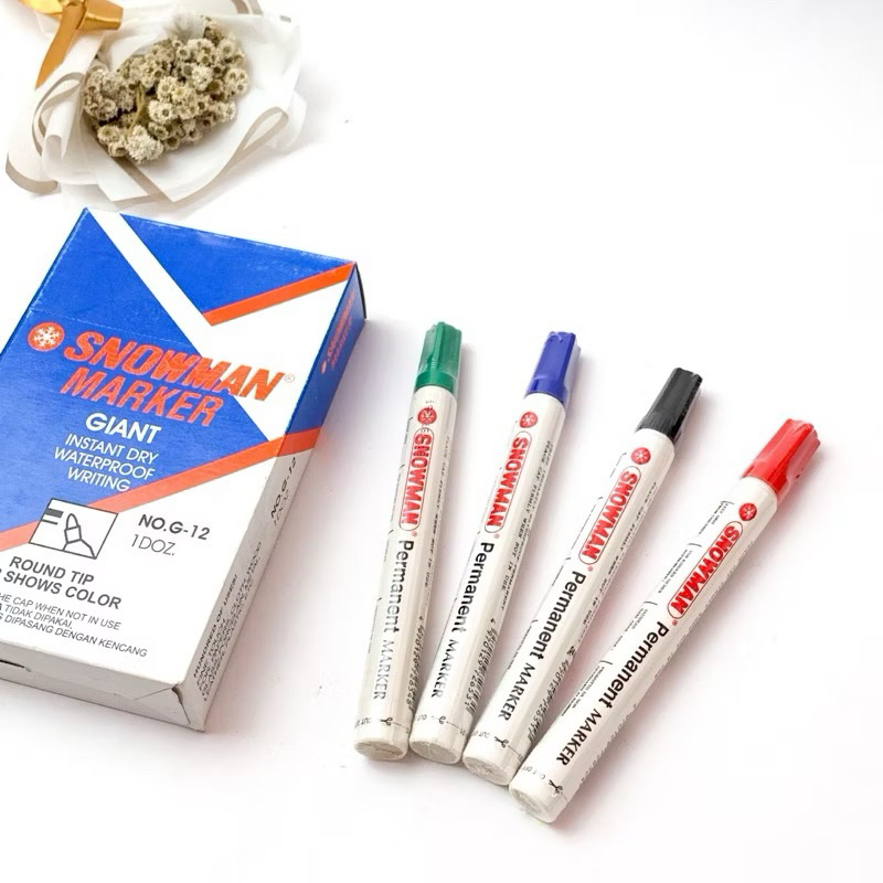 Jual Spidol Permanen Snowman G-12 (1 PCS) - Spidol Snowman Permanen ...