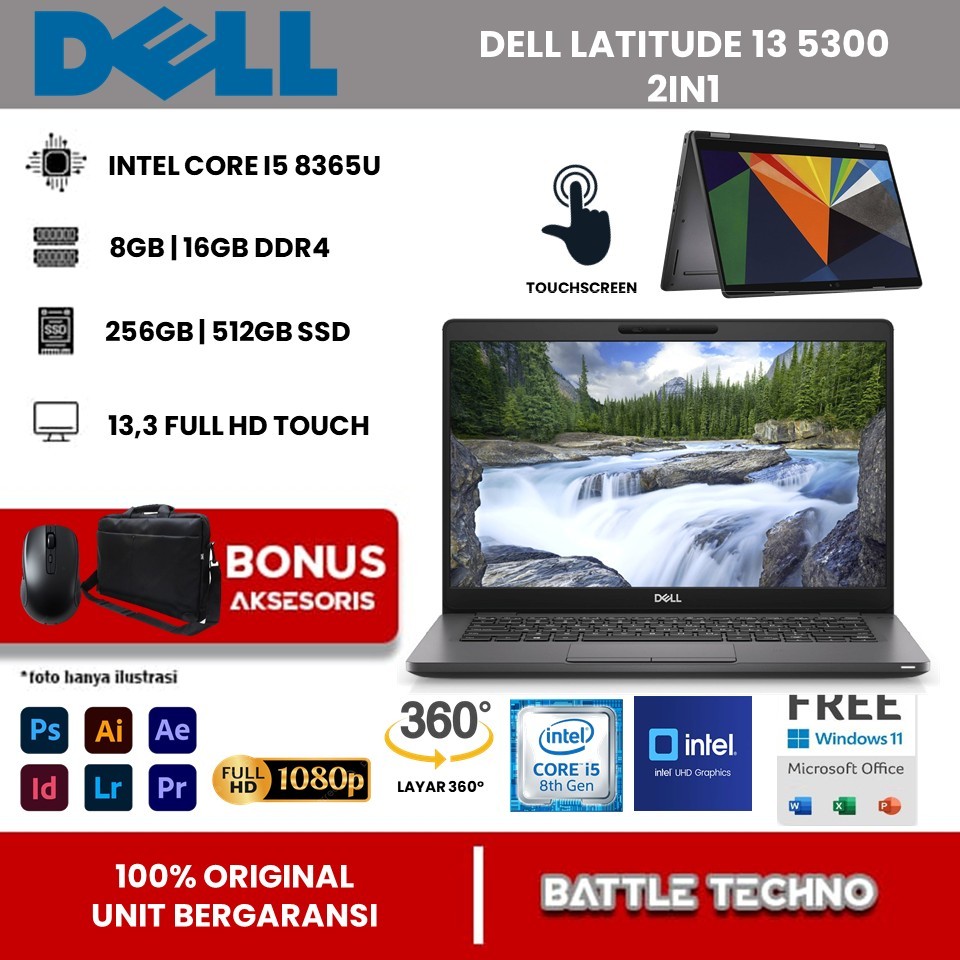 Jual Laptop 2 in 1 Dell Latitude 13 5300 Intel Core i5 Ram 32GB ssd 1TB ...
