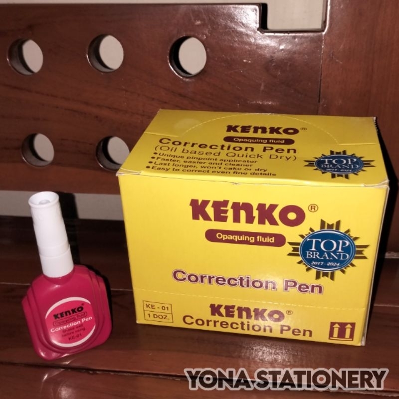 Jual Tip Ex Cair Kenko KE-01 | Correction Pen Kenko | 1 Pak: 12 Pcs | Botol Merah | Shopee Indonesia
