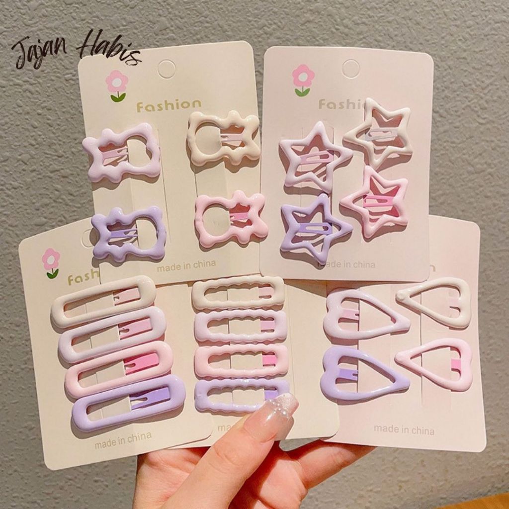 Jual JABIS Jepit Rambut Jepitan Anak Korea Isi 4 Bentuk Lucu Warna ...