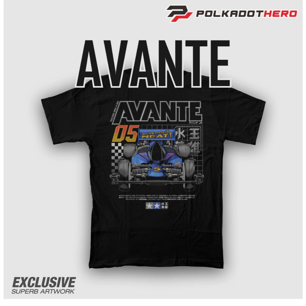 Jual KAOS PRIA POLKADOT HERO TAMIYA AVANTE MINI 4WD | COTTON COMBED 24S ...